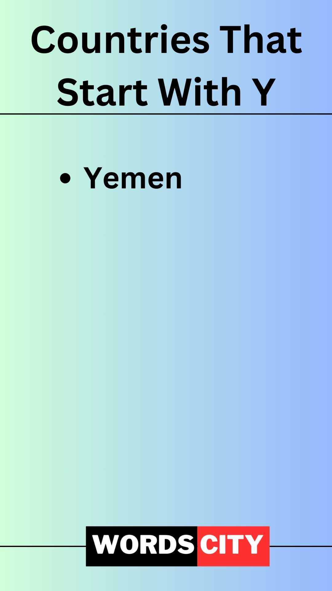 Countries That Start With Y | Capitals, Currency and Population - Words ...