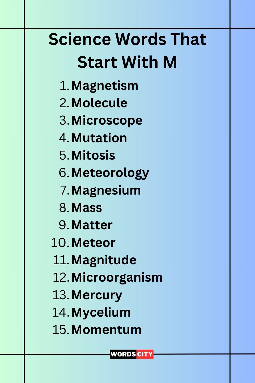 100 Science Words That Start With M - Words City