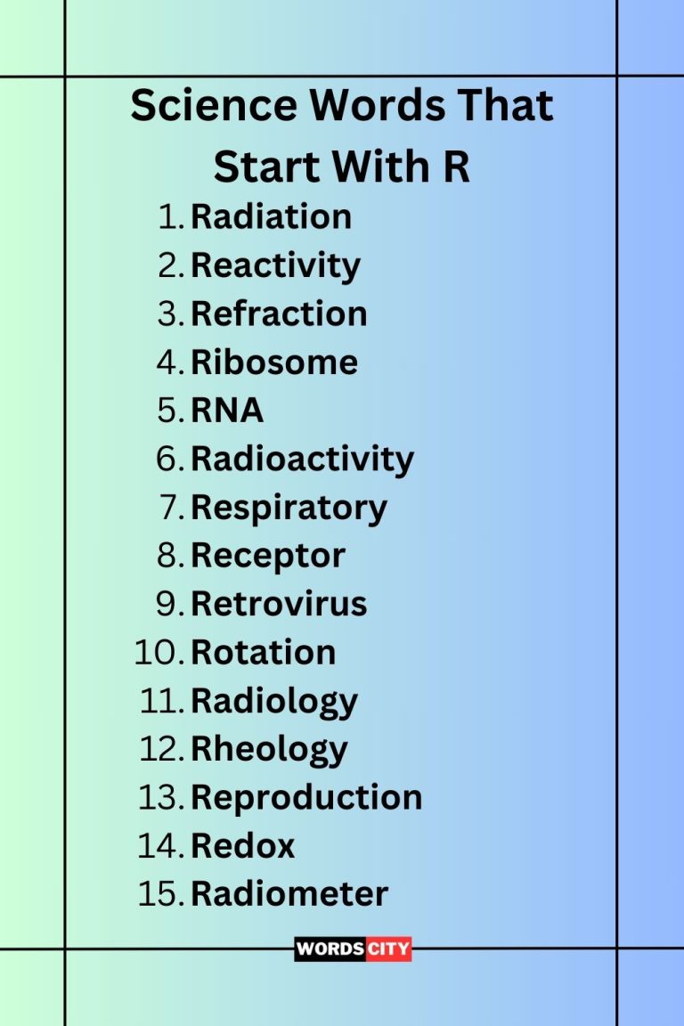 100 Science Words That Start With R - Words City
